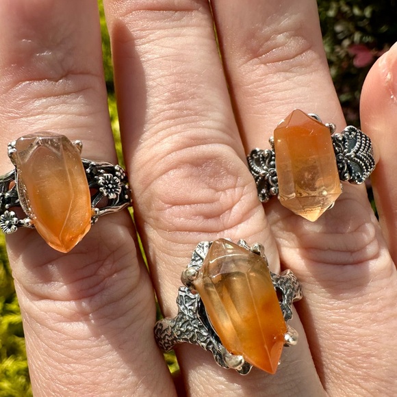 Jewelry | Rare Red Rabbit Hair Quartz Adjustable Band Rings | Poshmark